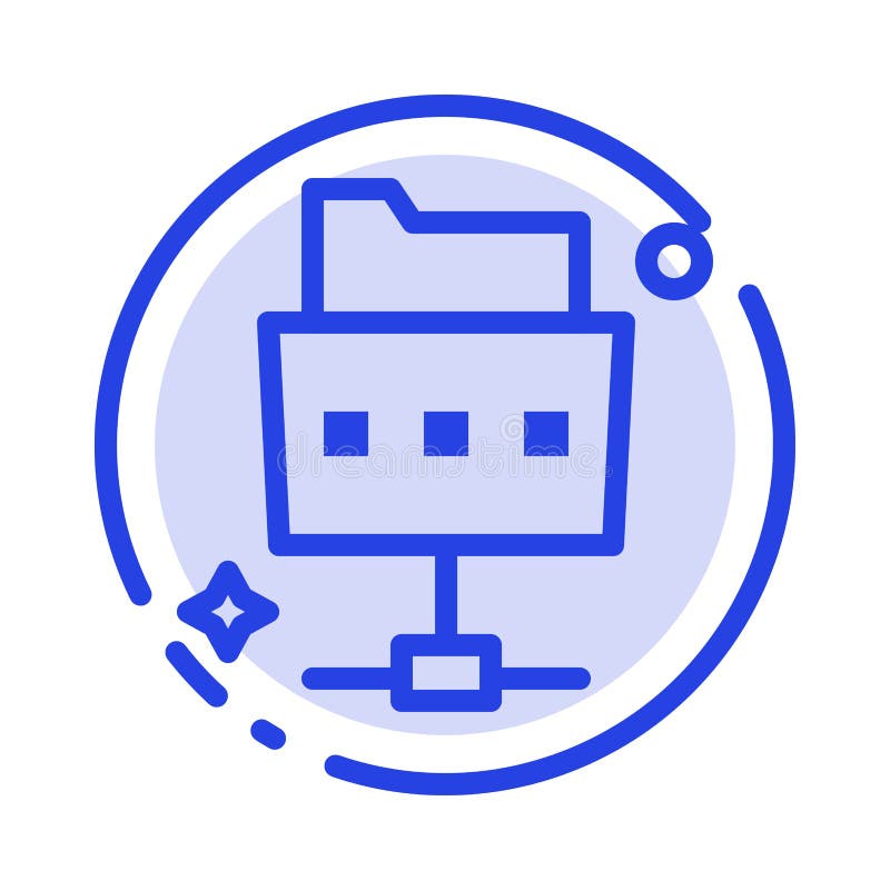 Network, File, Folder Blue Dotted Line Line Icon Stock Vector ...