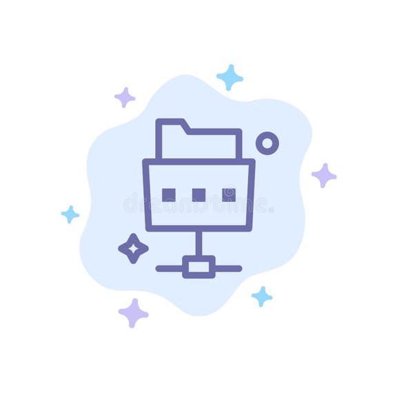 Network, File, Folder Blue Icon on Abstract Cloud Background Stock ...