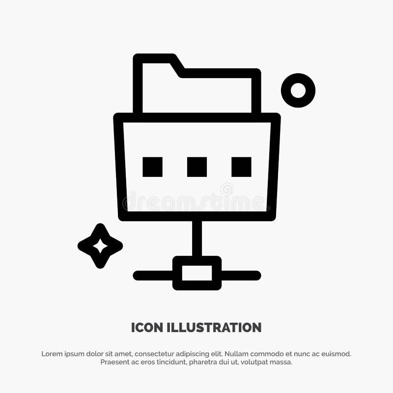 Network, File, Folder Line Icon Vector Stock Vector - Illustration of ...
