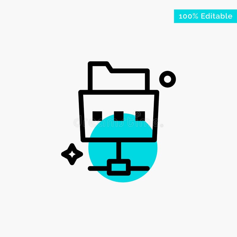Network, File, Folder Turquoise Highlight Circle Point Vector Icon ...