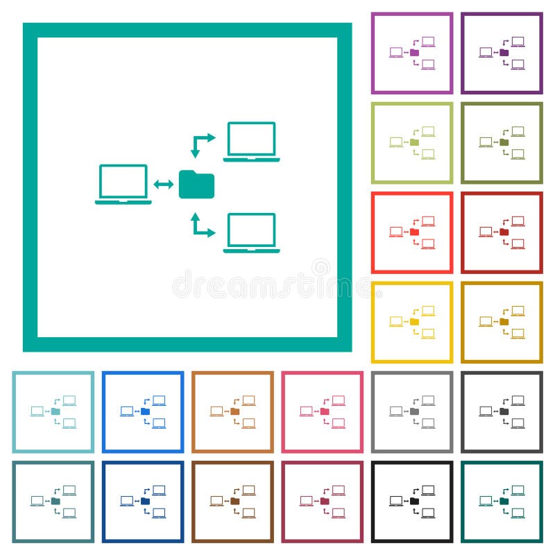 Network File System Flat Round Icons Stock Vector - Illustration of ...