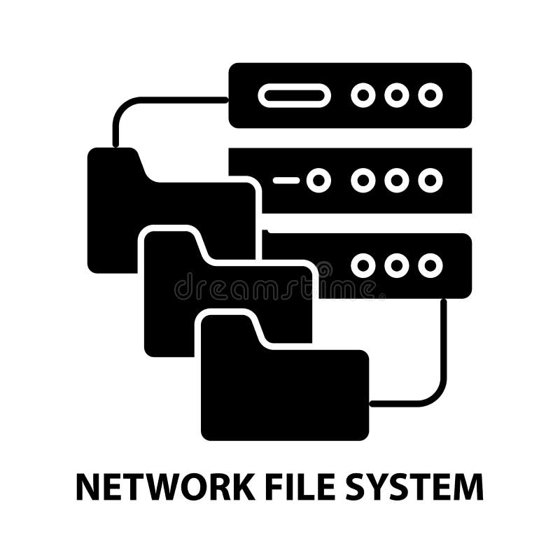 Network File System Icon, Black Vector Sign with Editable Strokes ...