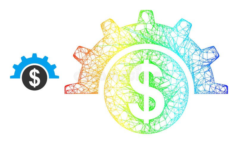 Network Financial Industry Web Mesh Icon with Rainbow Gradient Stock ...