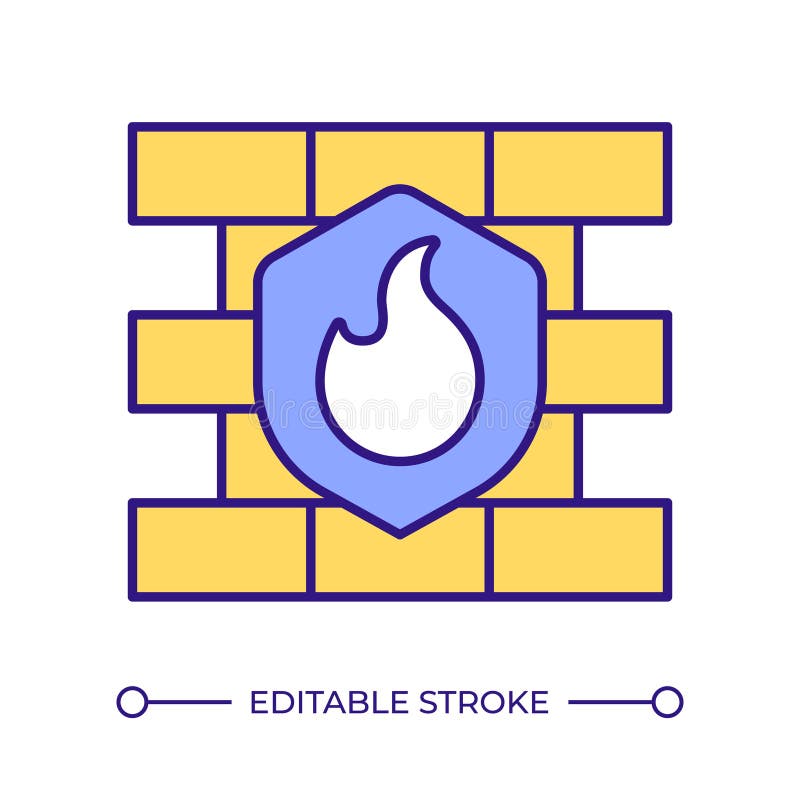 Network Firewall RGB Color Icon Stock Vector - Illustration of vector ...
