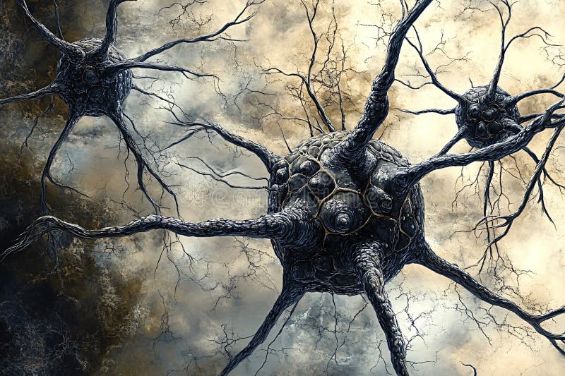 Neurons Connecting in a Network Creating Thoughts and Ideas Stock ...