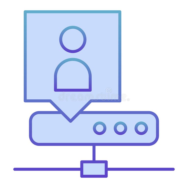Network Flat Icon. Server Administrator Blue Icons in Trendy Flat Style ...