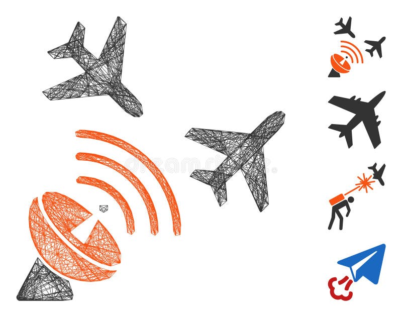 Network Flight Radar Vector Mesh Stock Illustration - Illustration of ...