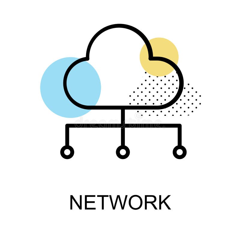 Network with Flow Chart on White Background Illustration Design. Stock ...