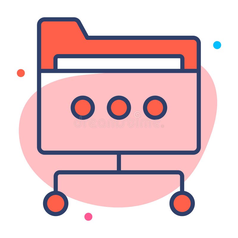 Network Folder Icon Modern Illustration Stock Vector - Illustration of ...