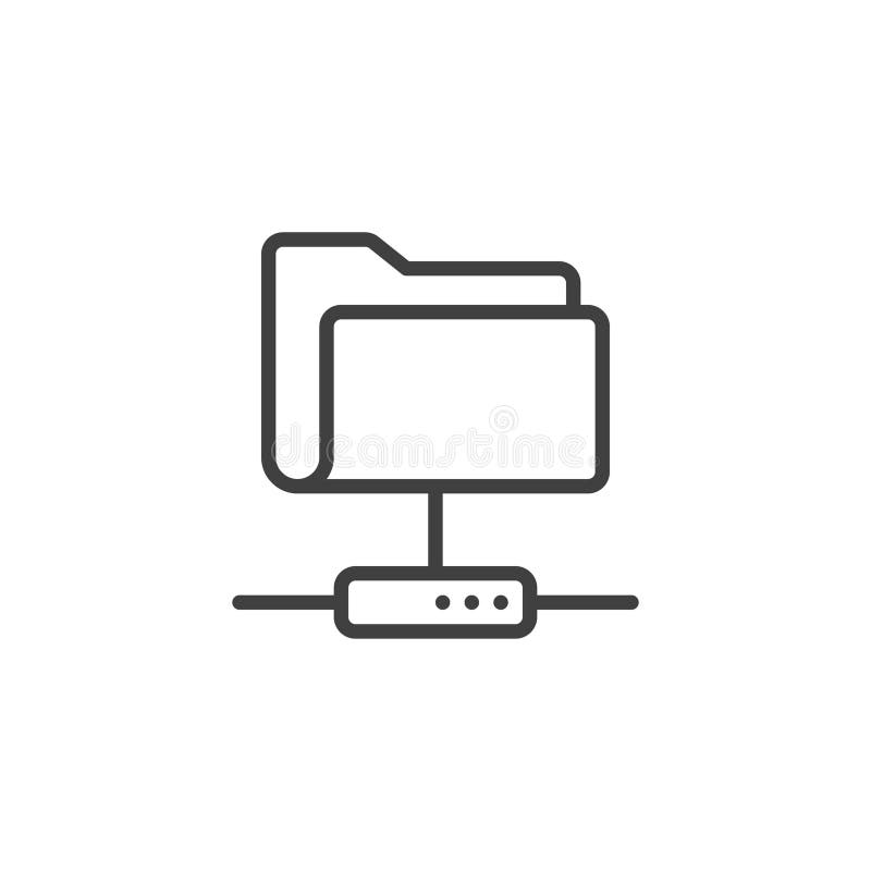 Network Folder Icon Black and White Illustration Stock Vector ...