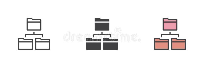 Network Folders Different Style Icon Set Stock Vector - Illustration of ...