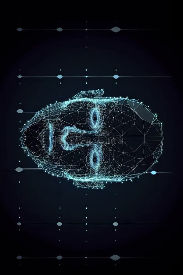 Network Forming AI Human Face. Technology and Robotics Concept Stock ...