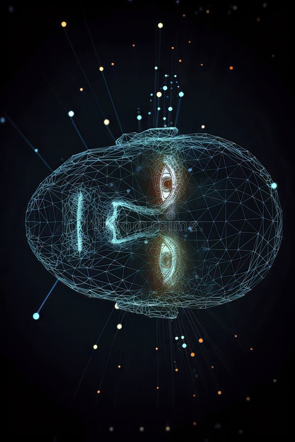 Network Forming AI Human Face. Technology and Robotics Concept Stock ...