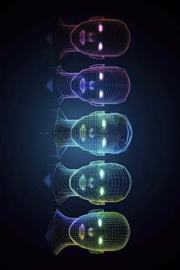 Network Forming AI Human Face. Technology and Robotics Concept Stock ...