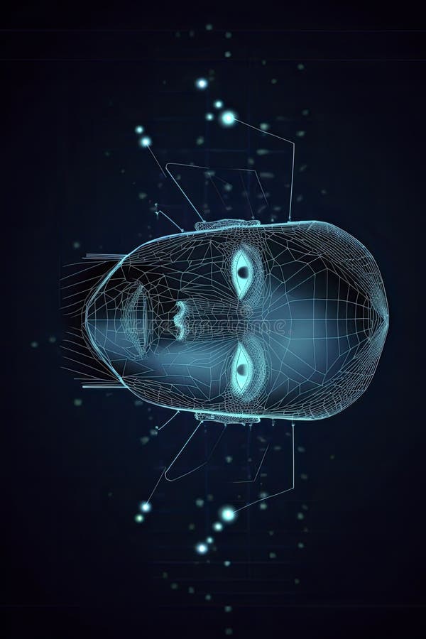 Network Forming AI Human Face. Technology and Robotics Concept Stock ...
