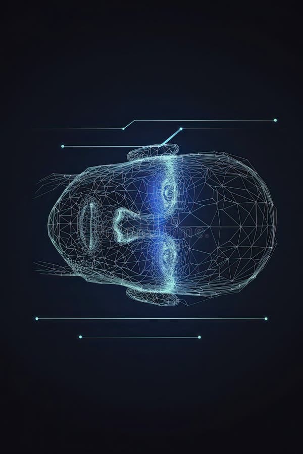 Network Forming AI Human Face. Technology and Robotics Concept Stock ...