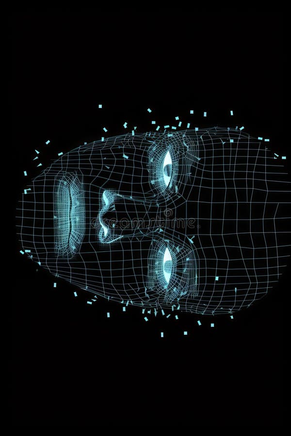 Network Forming AI Human Face. Technology and Robotics Concept Stock ...