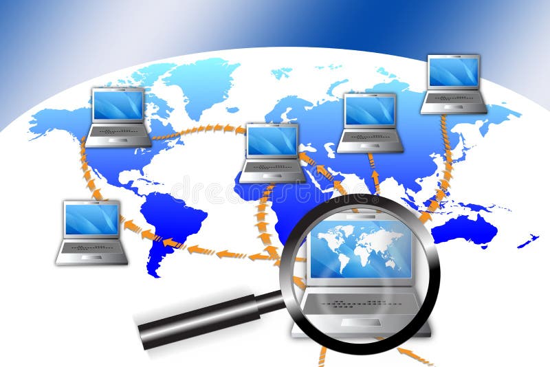 Network Fraud Investigation Stock Illustration - Illustration of planet ...