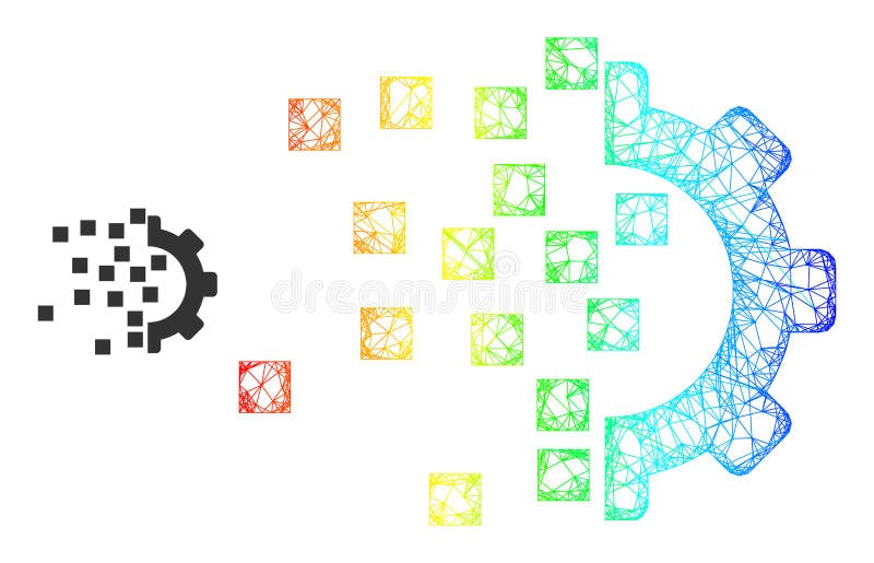 Network Gear Compilation Mesh Icon with Rainbow Gradient Stock Vector ...