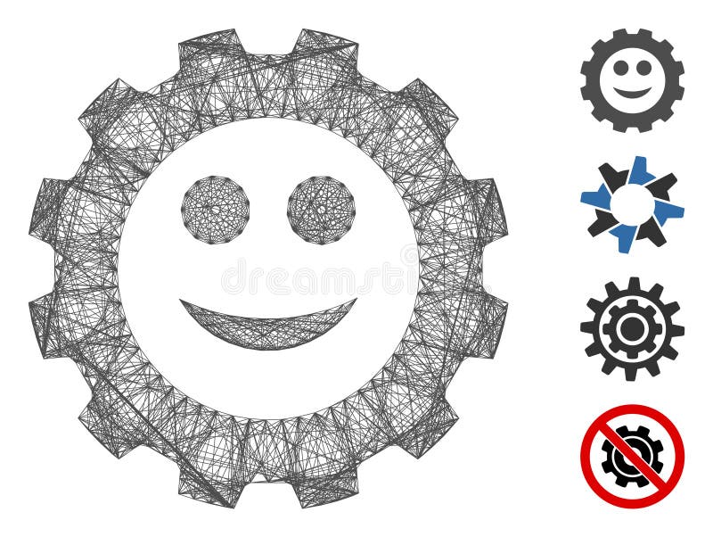 Network Gear Smile Smiley Vector Mesh Stock Vector - Illustration of ...