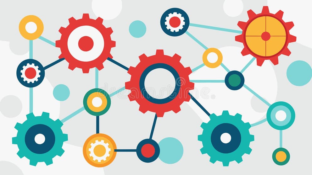 A Network of Gears Rotating and Interlocking Signifying the Smooth ...