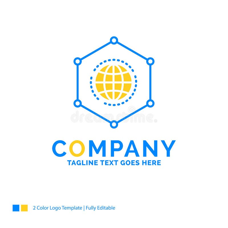 Network, Global, Data, Connection, Business Blue Yellow Business Stock ...