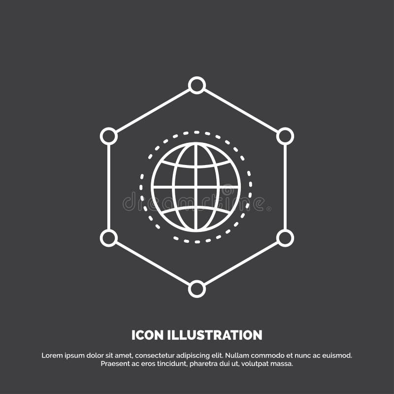 Network Global Data Connection Business Icon Line Vector Symbol For Ui And Ux Website Or