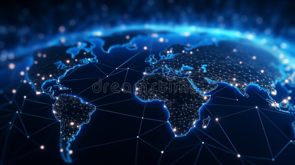 Network of Global Interactions Ai Generated Image Background Stock ...