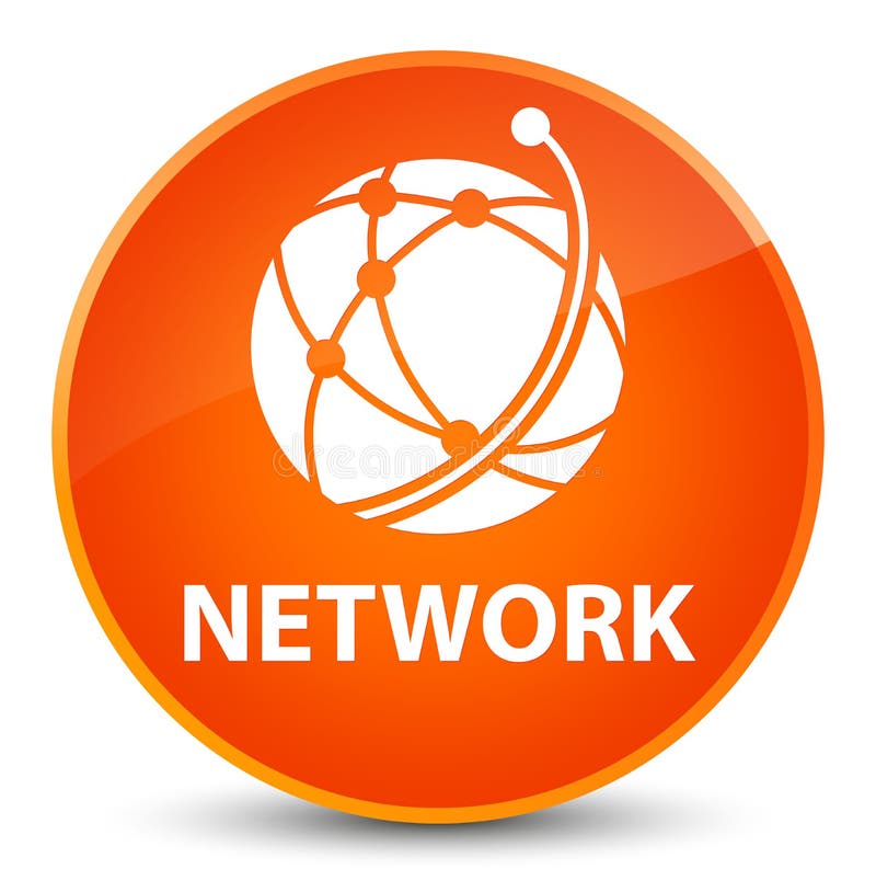 Network (global Network Icon) Elegant Orange Round Button Stock ...
