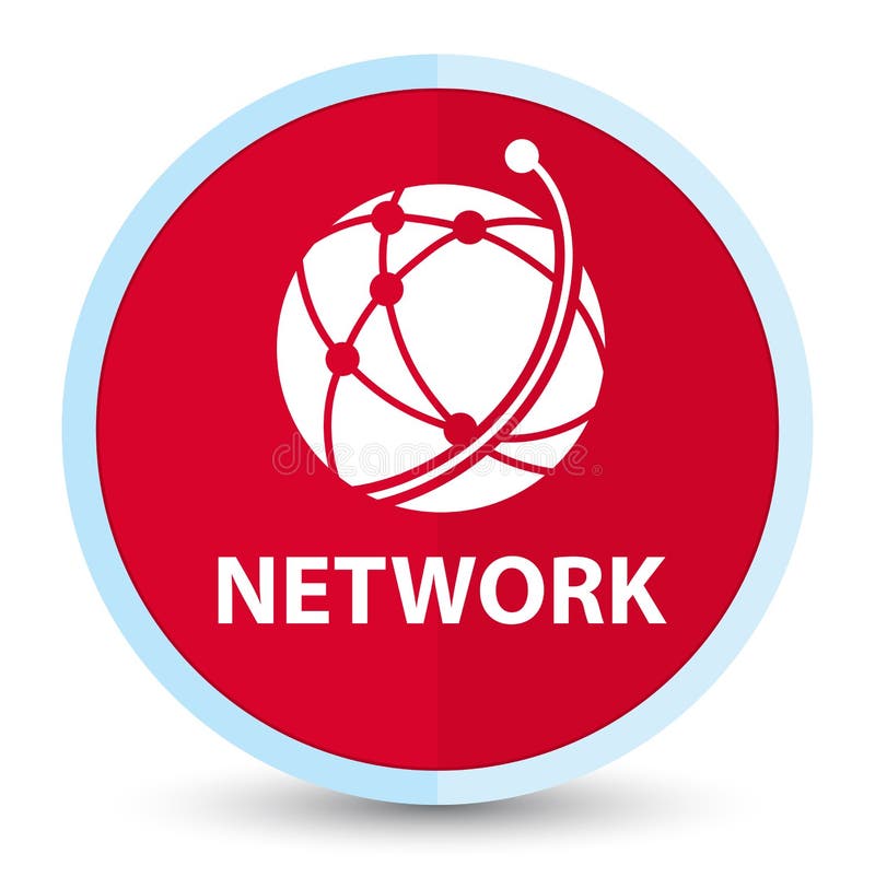 Network (global Network Icon) Flat Prime Red Round Button Stock Vector ...