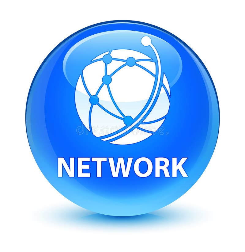 Network (global Network Icon) Glassy Cyan Blue Round Button Stock ...