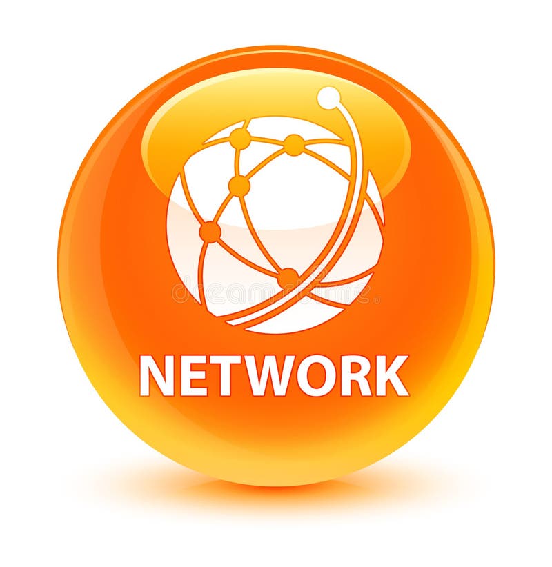 Network (global Network Icon) Glassy Orange Round Button Stock ...