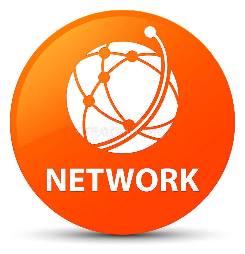 Network (global Network Icon) Orange Round Button Stock Illustration ...