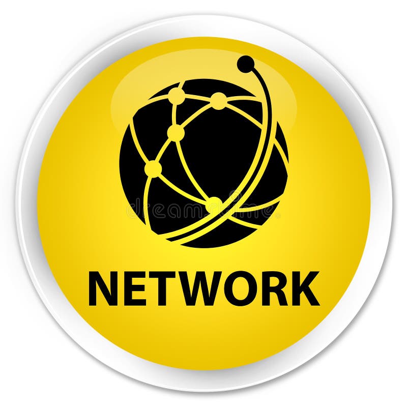 Network (global Network Icon) Premium Yellow Round Button Stock ...