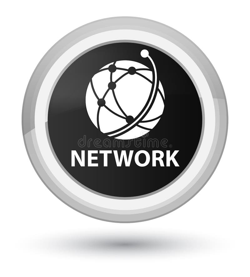 Network (global Network Icon) Prime Black Round Button Stock ...