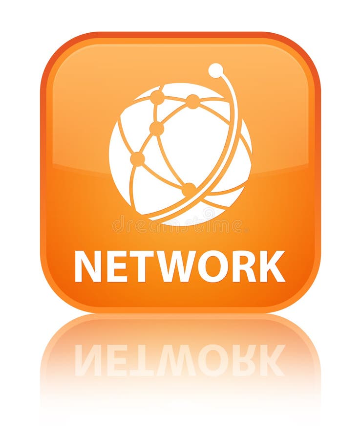 Network (global Network Icon) Special Orange Square Button Stock ...