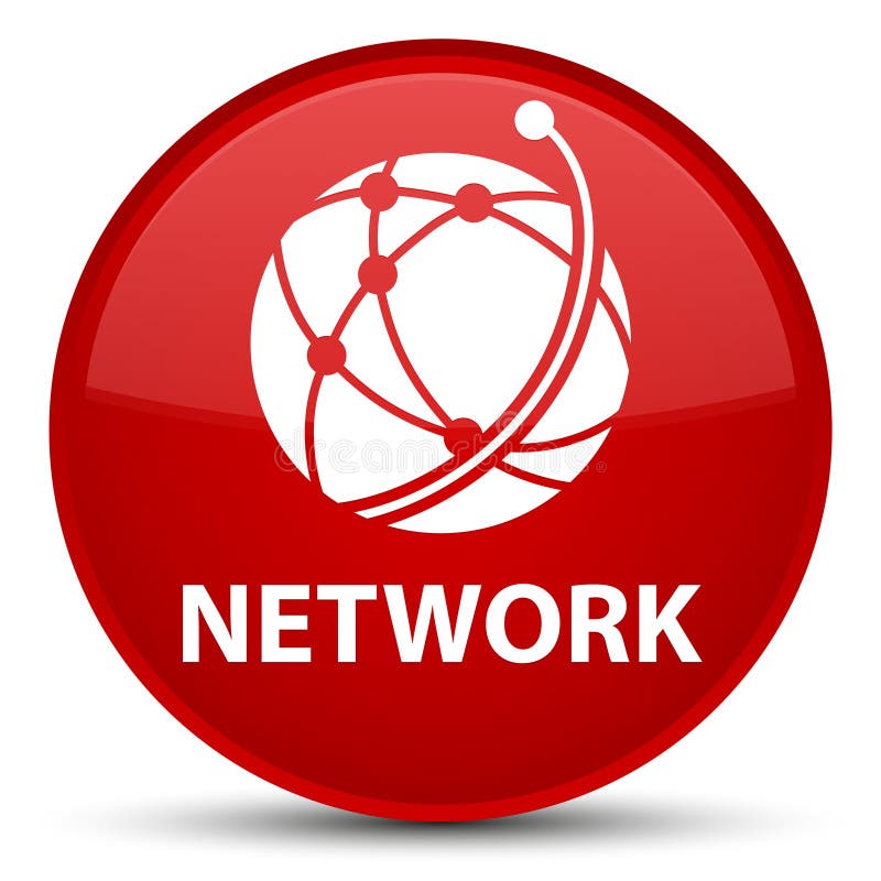 Network (global Network Icon) Special Red Round Button Stock ...
