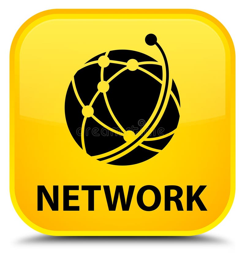 Network (global Network Icon) Special Yellow Square Button Stock ...