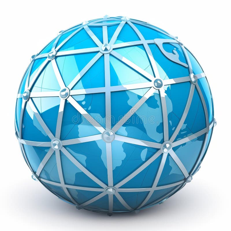 Network Globe Icon Isolated on a White Background, Ai Generated Stock ...