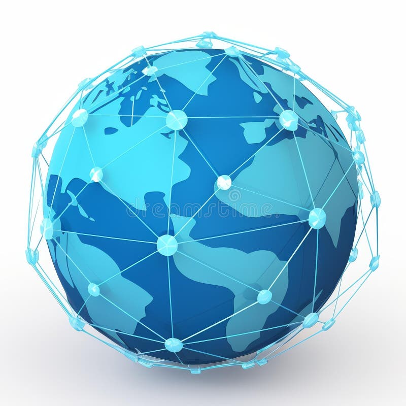 Network Globe Icon Isolated on a White Background, Ai Generated Stock ...