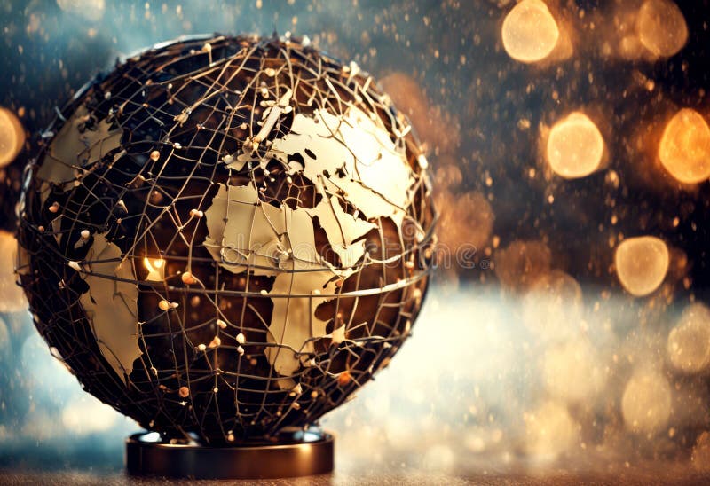 Network Globe Icon Node Networking Global Connection Sphere Earth Media ...