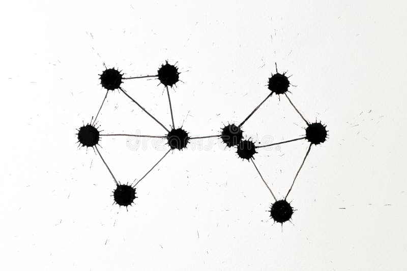 Ink spot network graph stock photo. Image of paper, network - 106367050