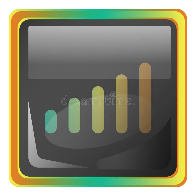 Network Grey Square Vector Icon Illustration with Yellow and Green ...