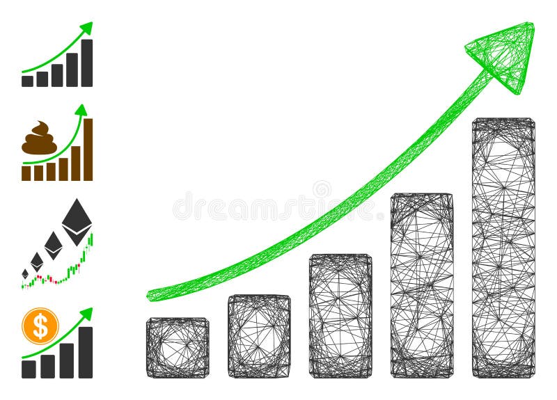 Network Growing Bar Chart Trend Vector Mesh Stock Vector - Illustration ...
