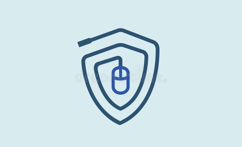 Network Guard Shield Mouse Click Symbol Logo Vector Design Illustration ...