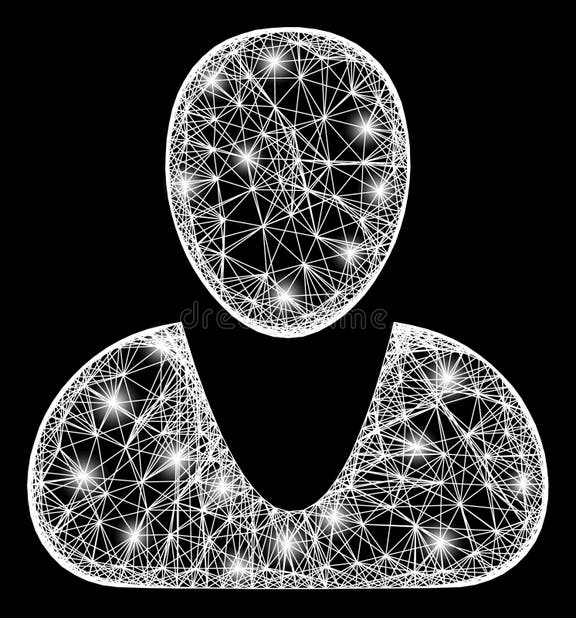 Network Guy Mesh with Bright Light Spots Stock Vector - Illustration of ...