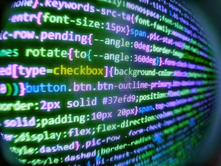 Network Hacking. Concept Screen of Experienced Web Developer. Script Pr ...