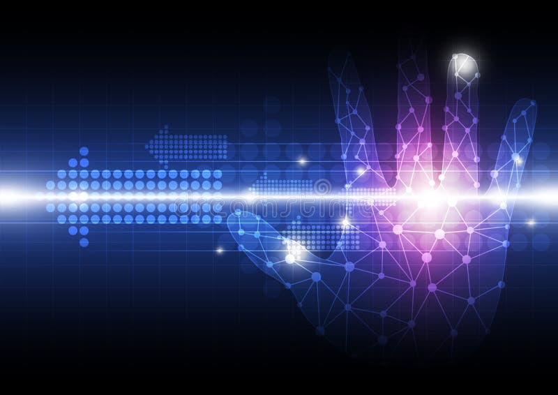 Digital Hand Technology Background Stock Vector - Illustration of ...