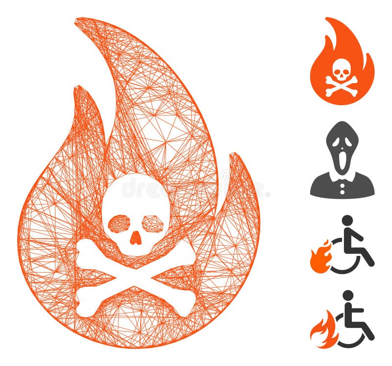 Network Hell Fire Vector Mesh Stock Illustration - Illustration of fire ...