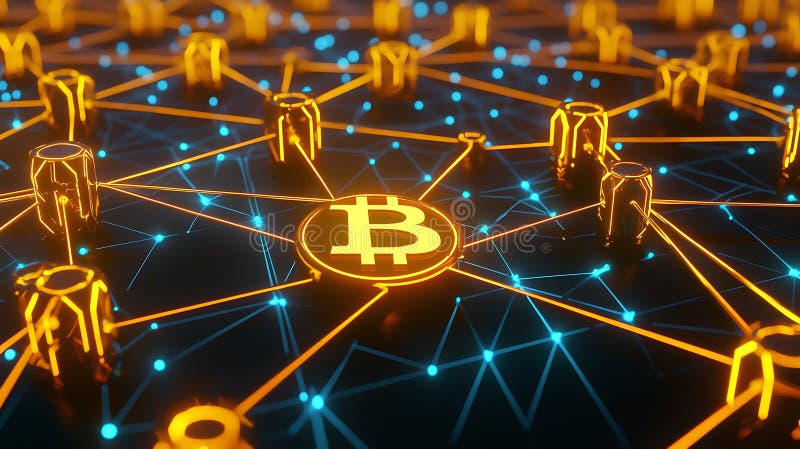 A Network of Hexagonal Blocks with a Yellow B in the Center Stock ...